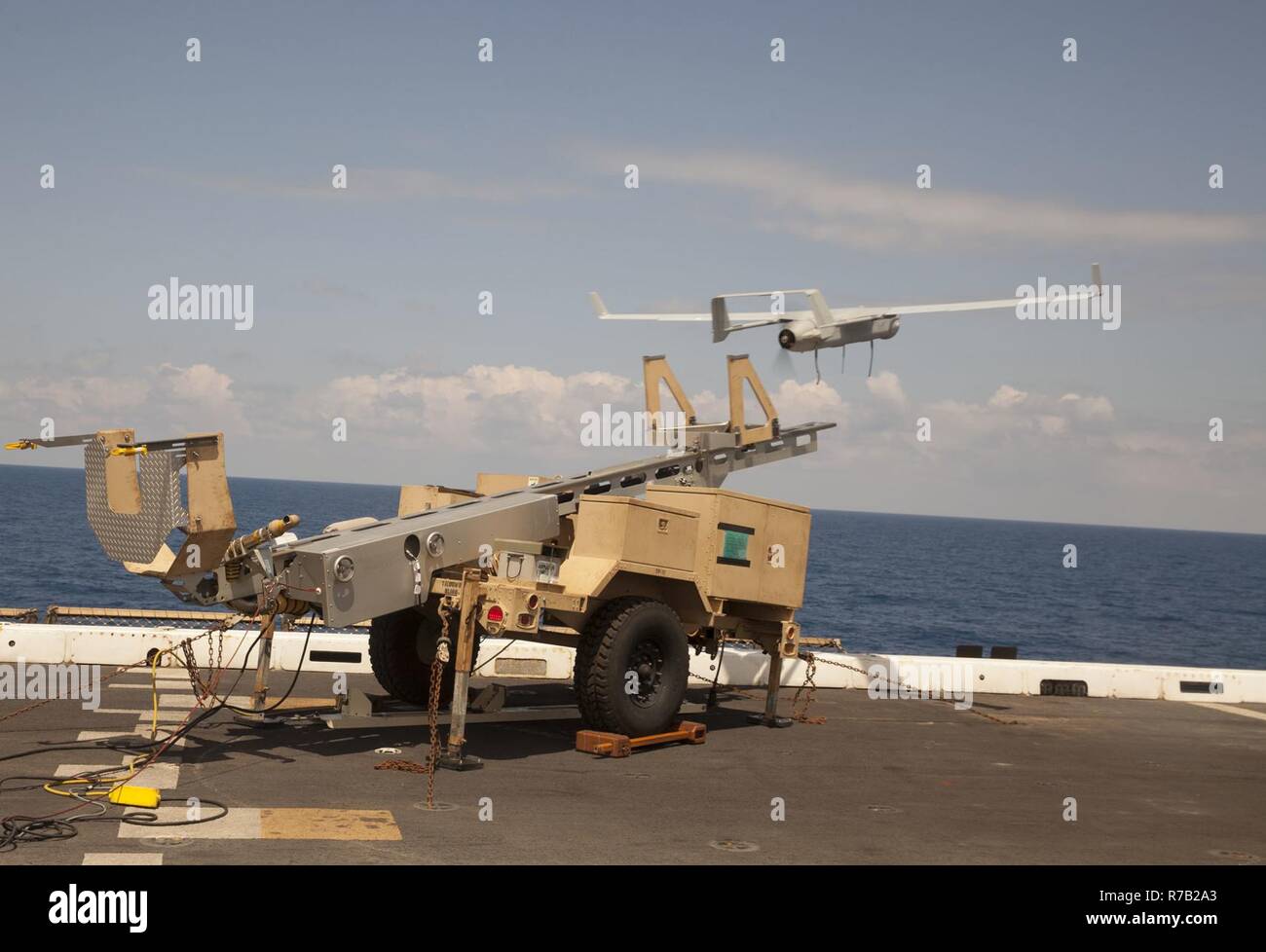 A RQ-21A Blackjack unmanned aerial surveillance aircraft, attached to ...