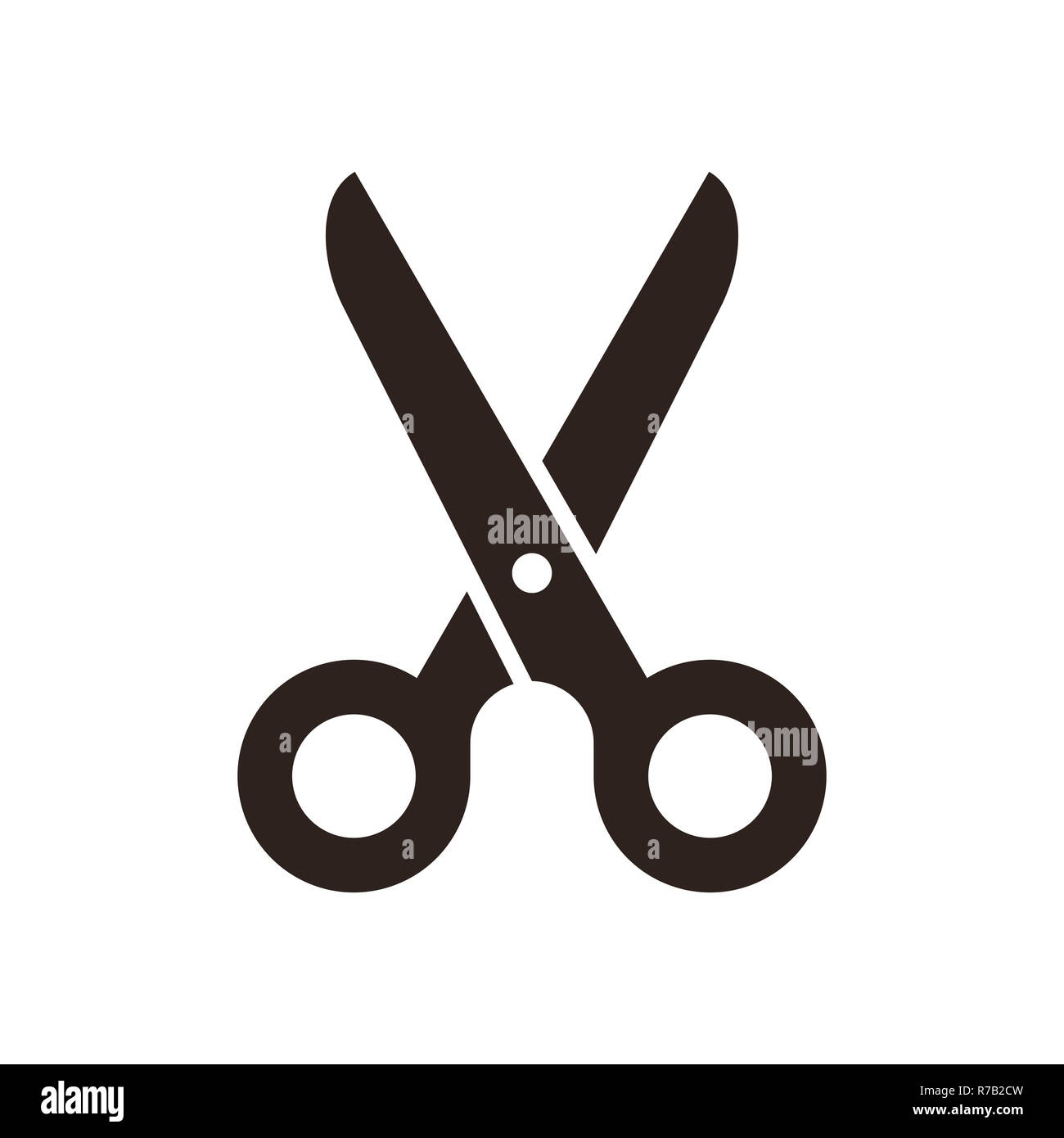 Scissors symbol isolated on white background Stock Photo - Alamy