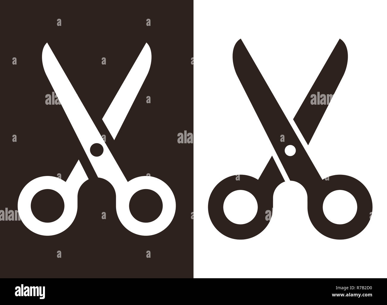 Scissor cutting symbol hi-res stock photography and images - Alamy