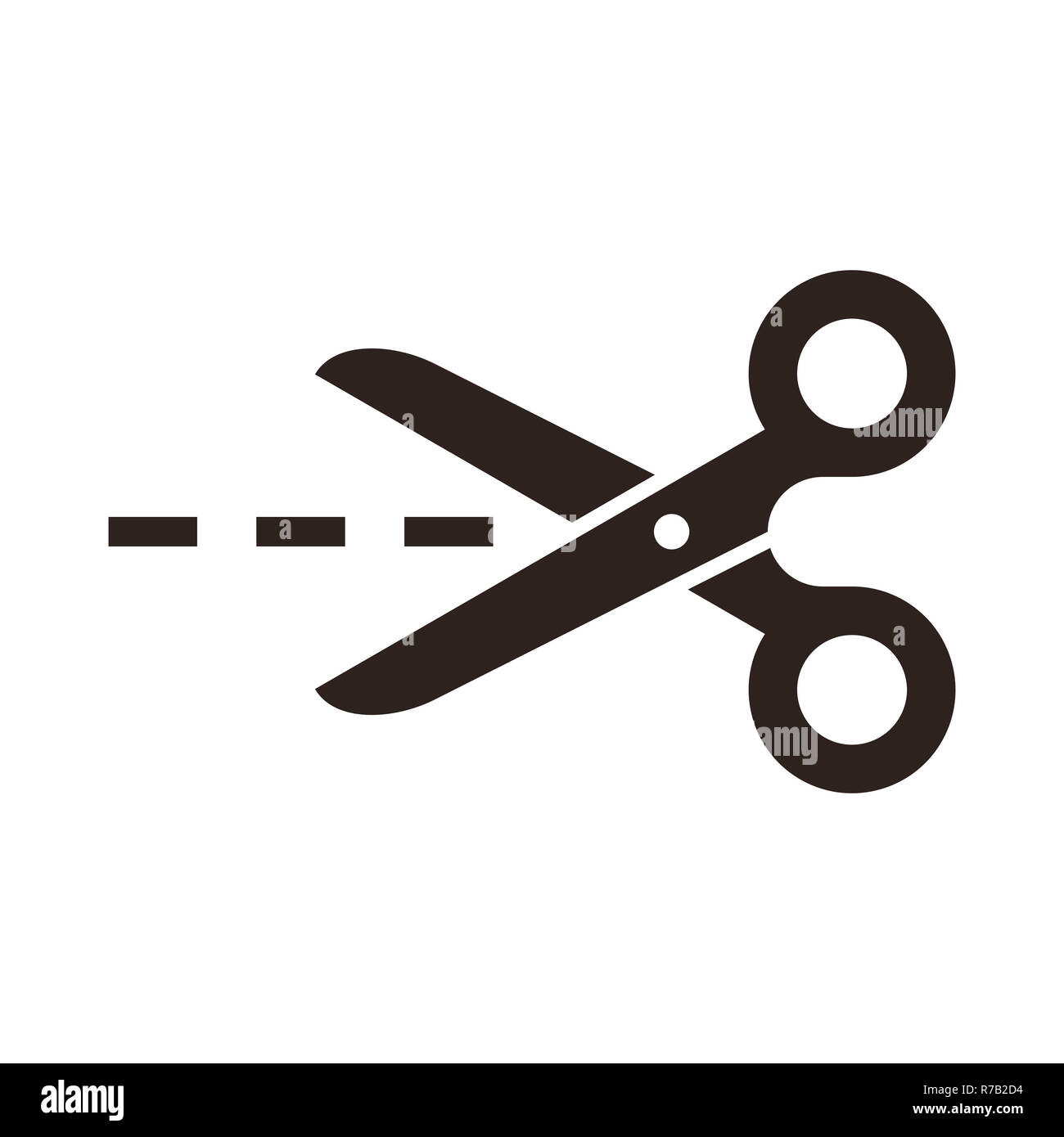 Vector scissors with cut lines isolated on white background Stock Photo ...