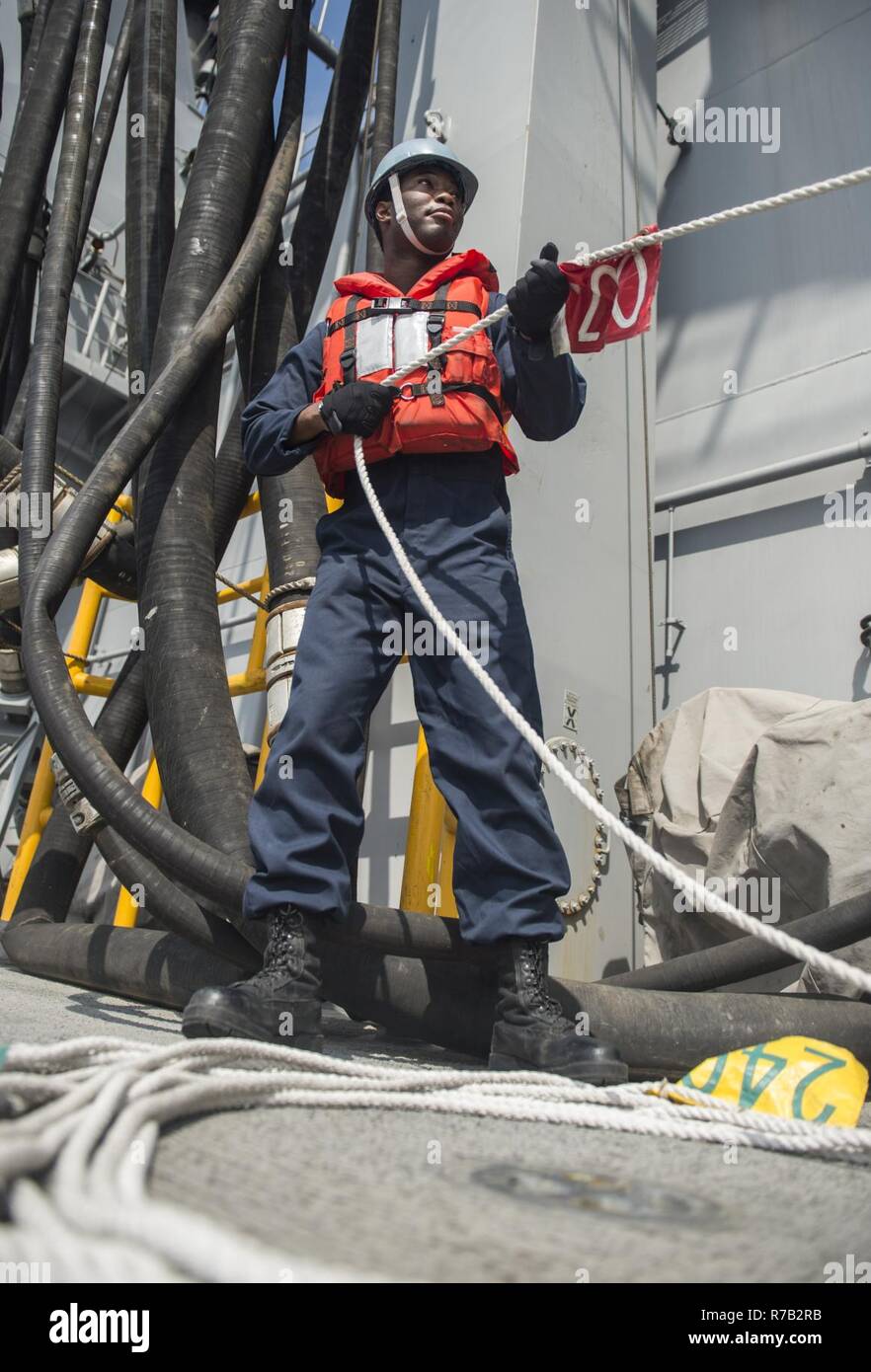 SOUTH CHINA SEA (April 13, 2017) Seaman Cameron Lang, from Tallahassee ...