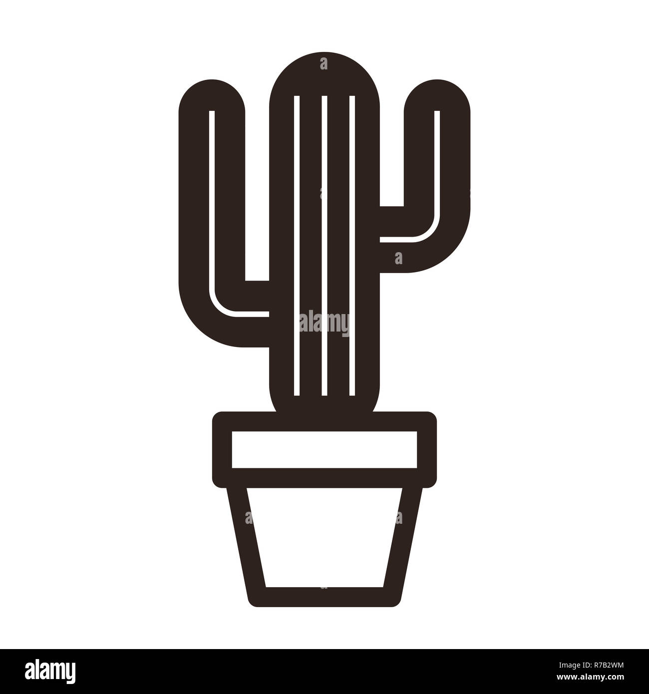 Cactus icon in pot Cut Out Stock Images & Pictures - Alamy