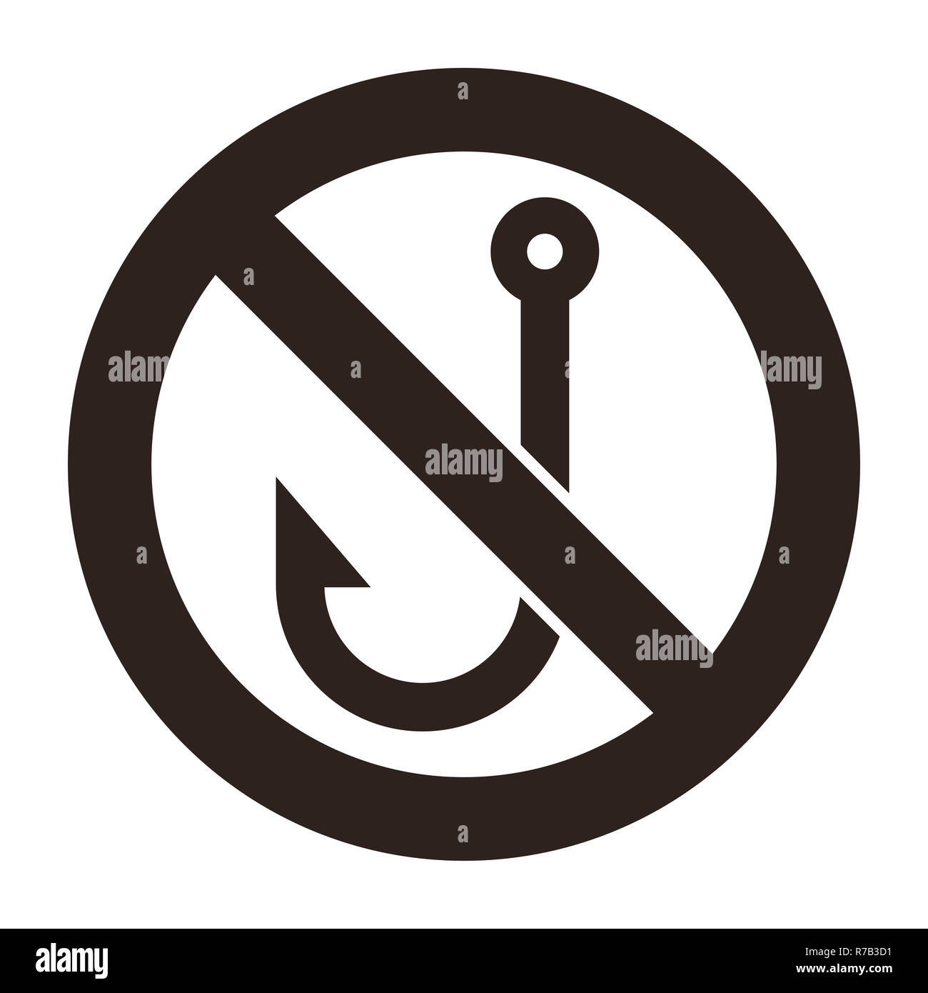 No fishing sign. No fishing allowed sign isolated on white background ...