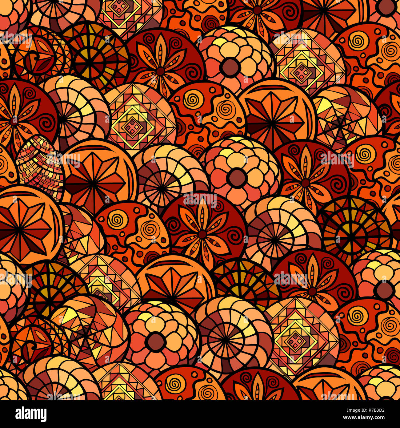 hand drawn ethnic seamless pattern Stock Photo - Alamy
