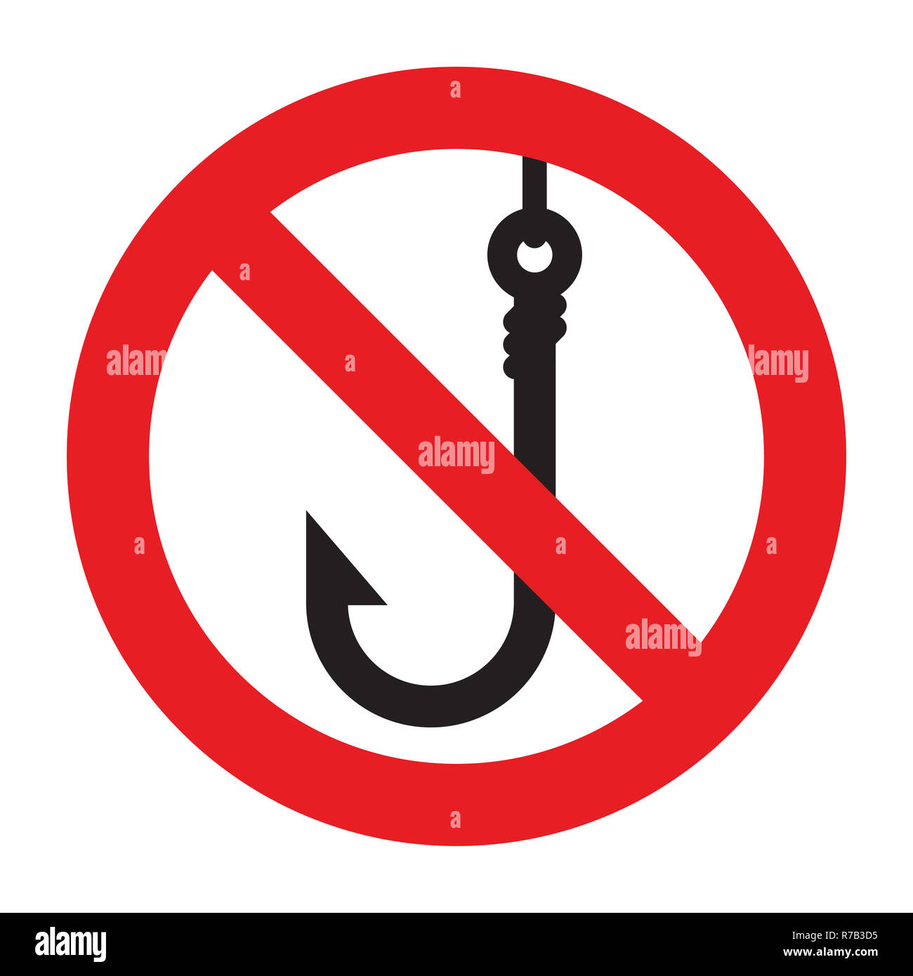 No fishing sign. No fishing allowed sign isolated on white background ...