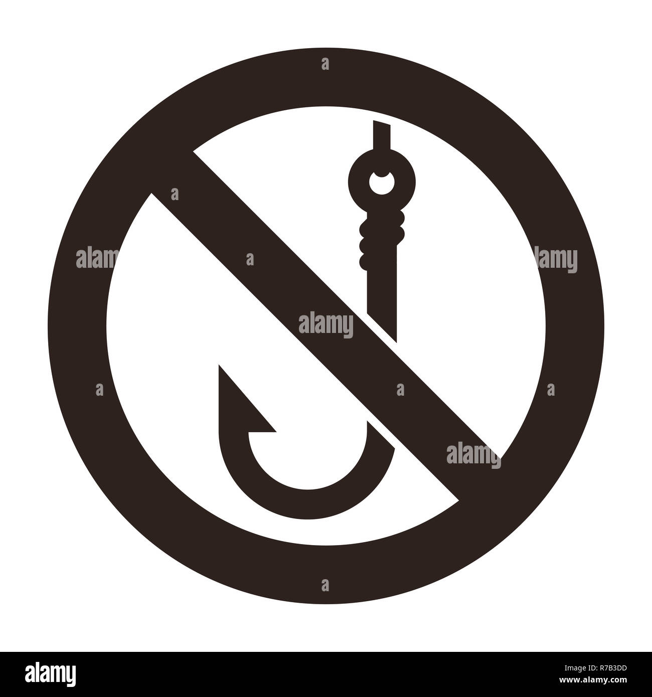 No fishing sign. No fishing allowed sign isolated on white background ...