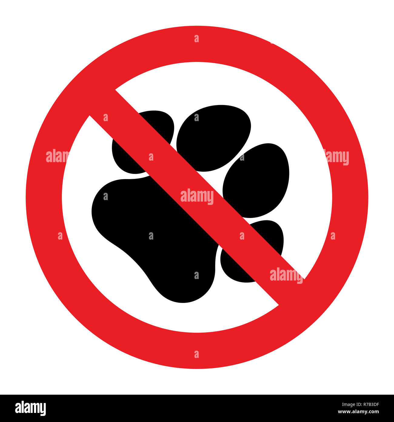 No pets sign isolated on white background Stock Photo - Alamy