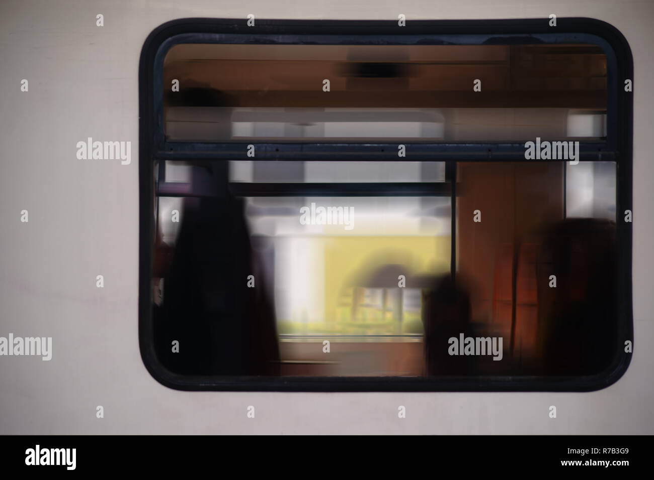 silhouettes in the train window Stock Photo - Alamy