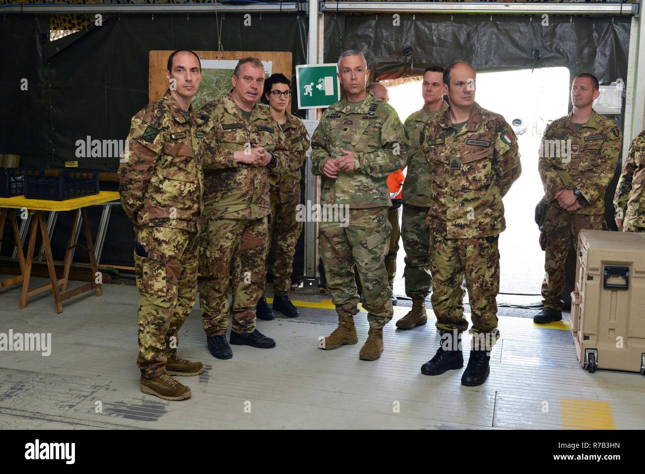 Italian Air Force Air Liaison Officer Lt. Col. Alfredo La Marca shows ...