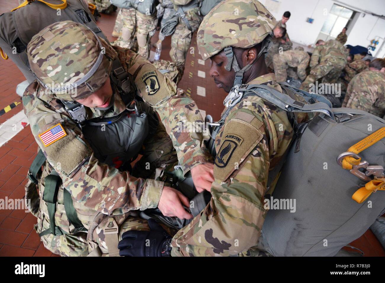 U.S. Army Paratroopers assigned to the 173rd Brigade Support Battalion ...