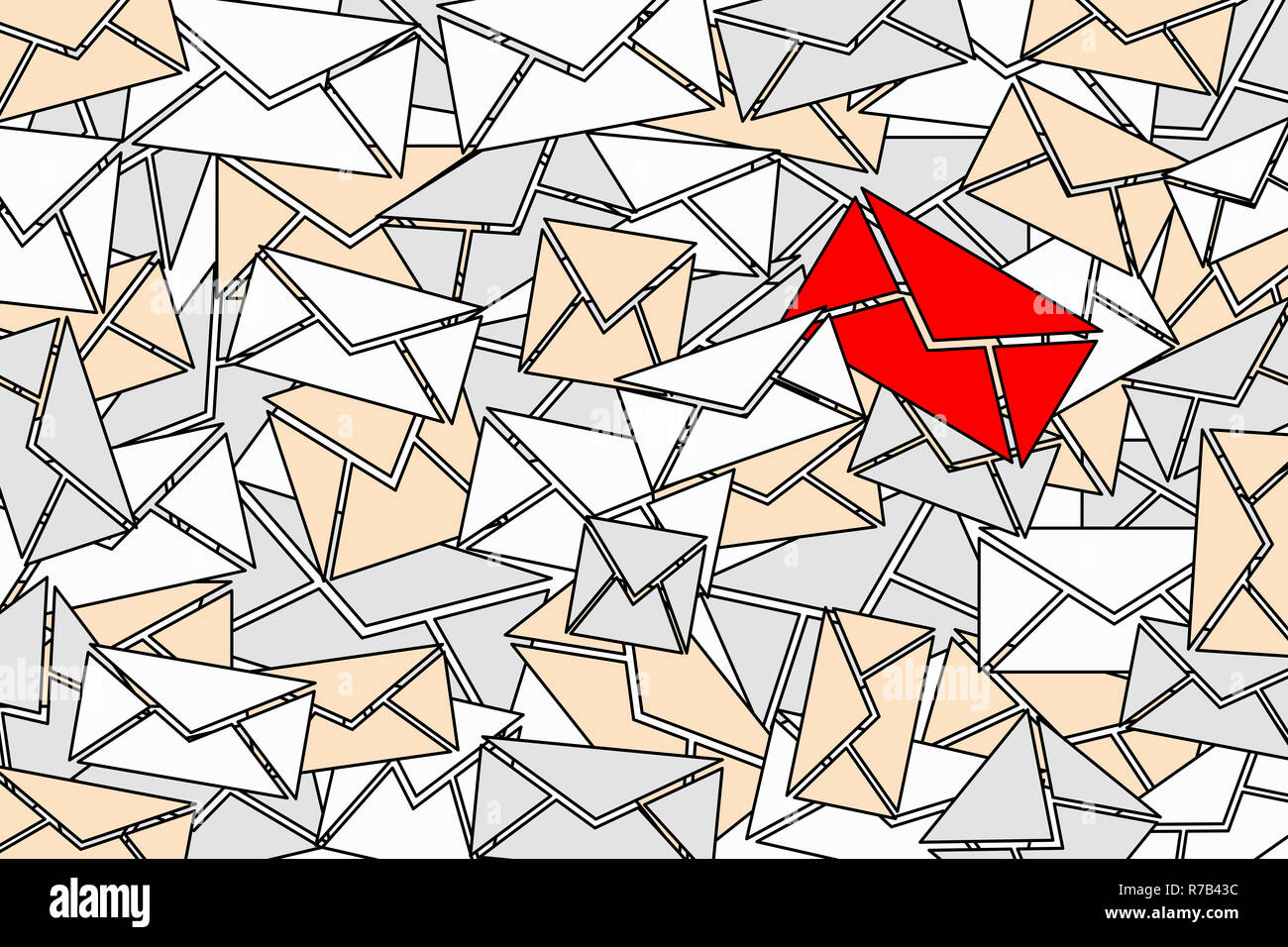 red letter between other letters Stock Photo - Alamy