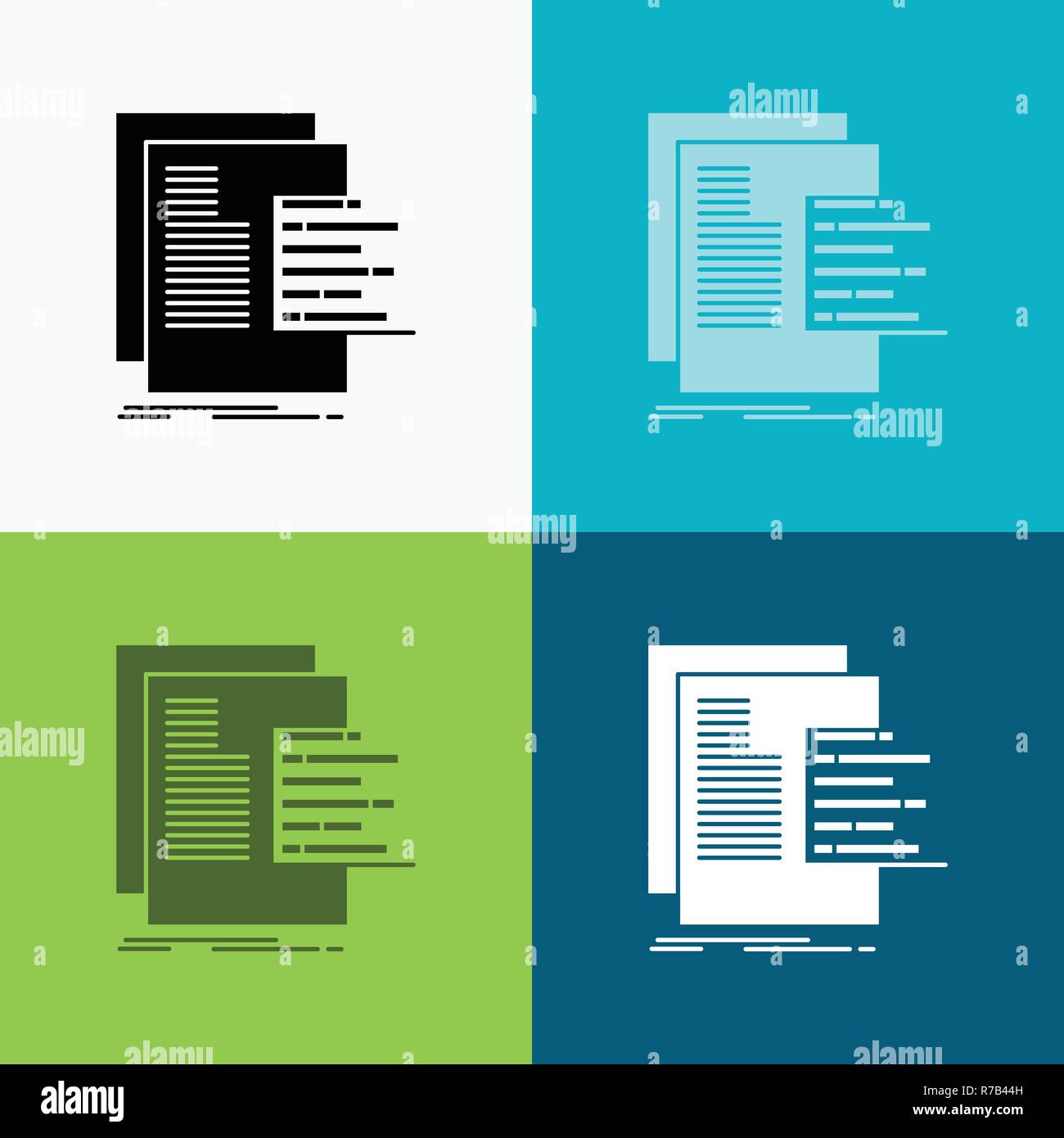 Chart Data Graph Reports Valuation Icon Over Various Background Glyph Style Design