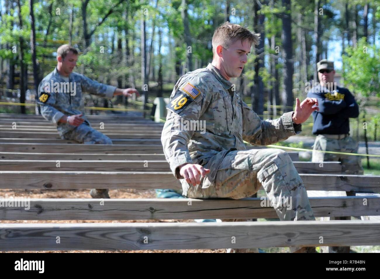 Staff Sgt. Luke Katz goes over one of the many obstacles of the Darby ...