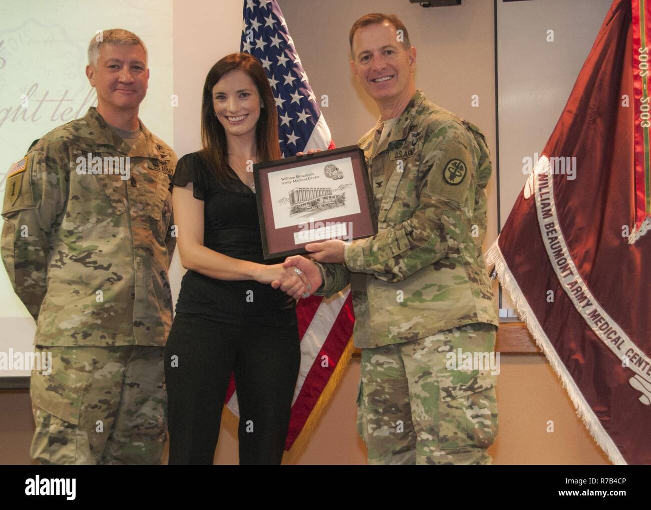 Command Sgt. Maj. Michael Fetzer (left), acting command sergeant major ...
