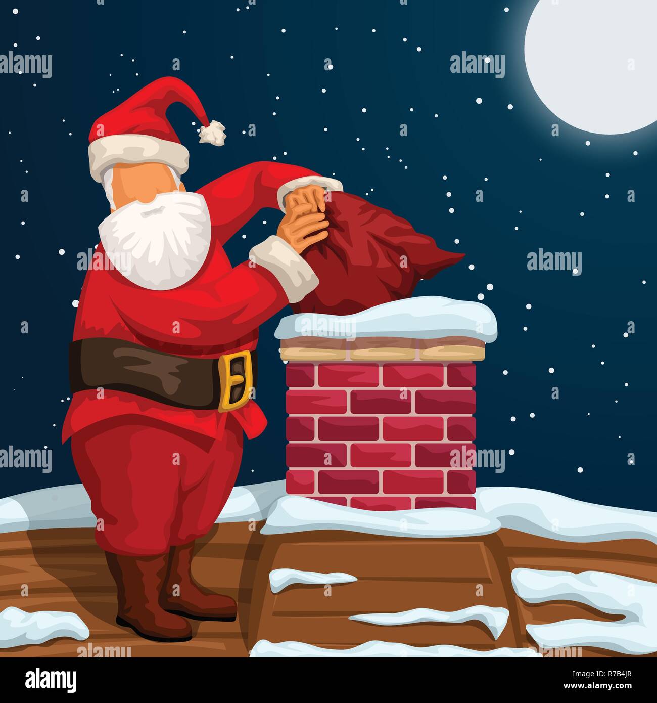 Cartoon santa claus chimney in hi-res stock photography and images - Alamy
