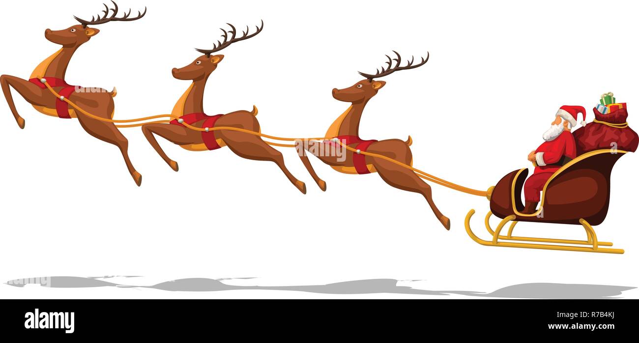 Santa driving sleigh Stock Vector Images - Alamy