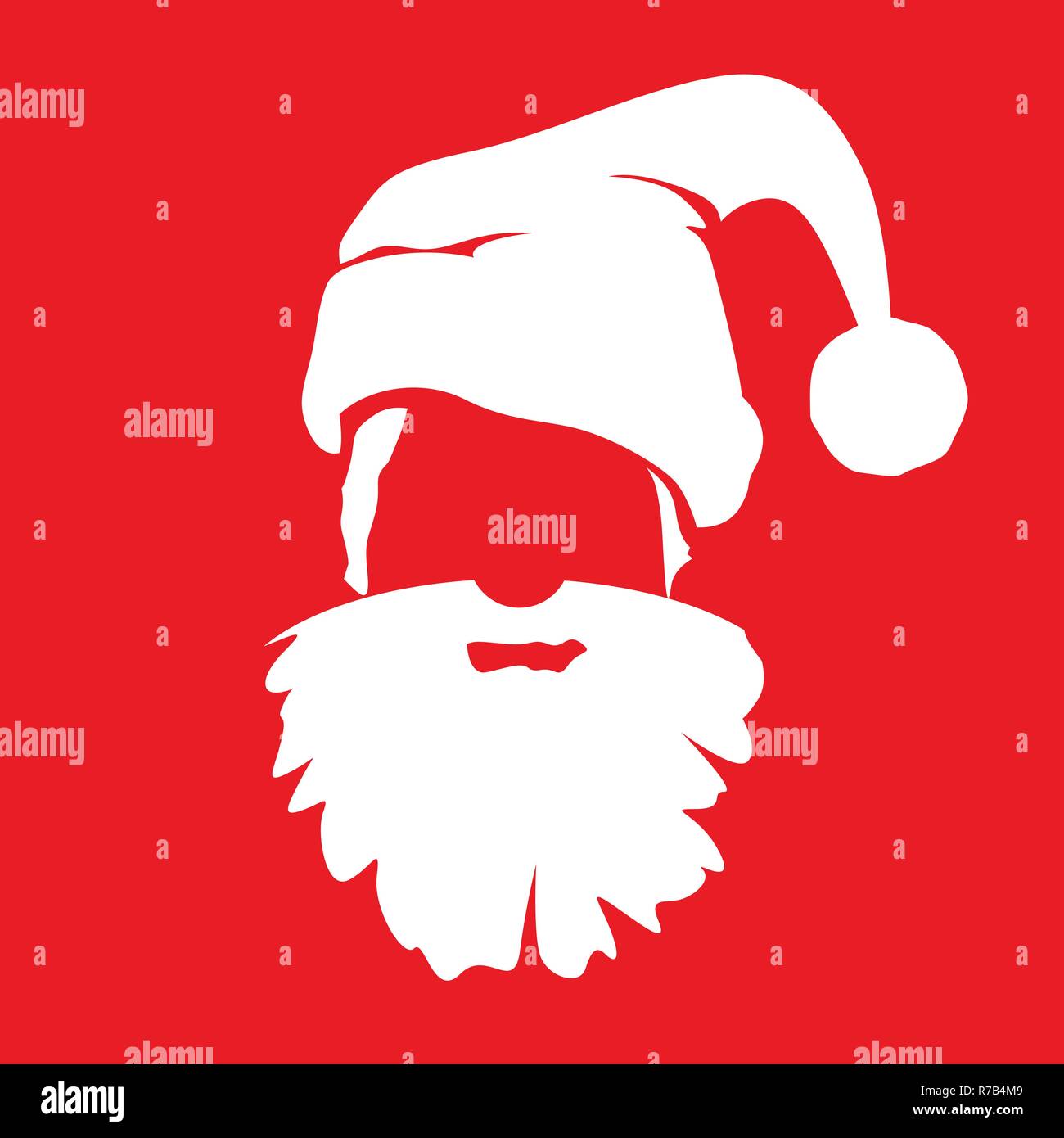 white santa silhouette on red Stock Vector Image & Art - Alamy