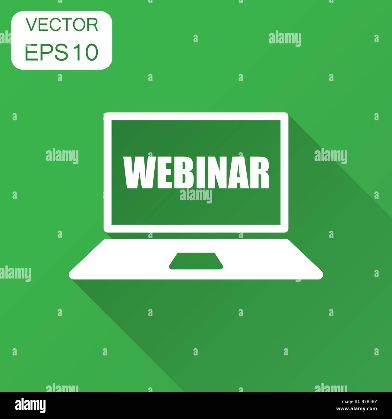 Online training process icon in flat style. Webinar seminar vector ...