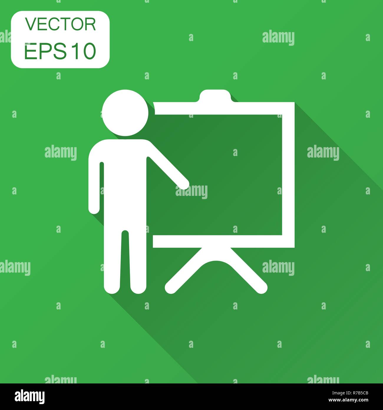 Training education icon in flat style. People seminar vector ...