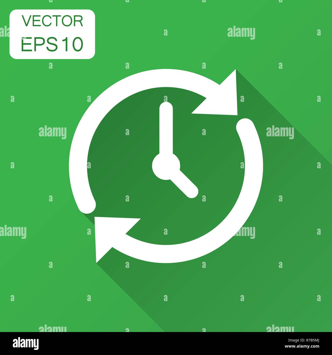 Clock countdown icon in flat style. Time chronometer vector ...