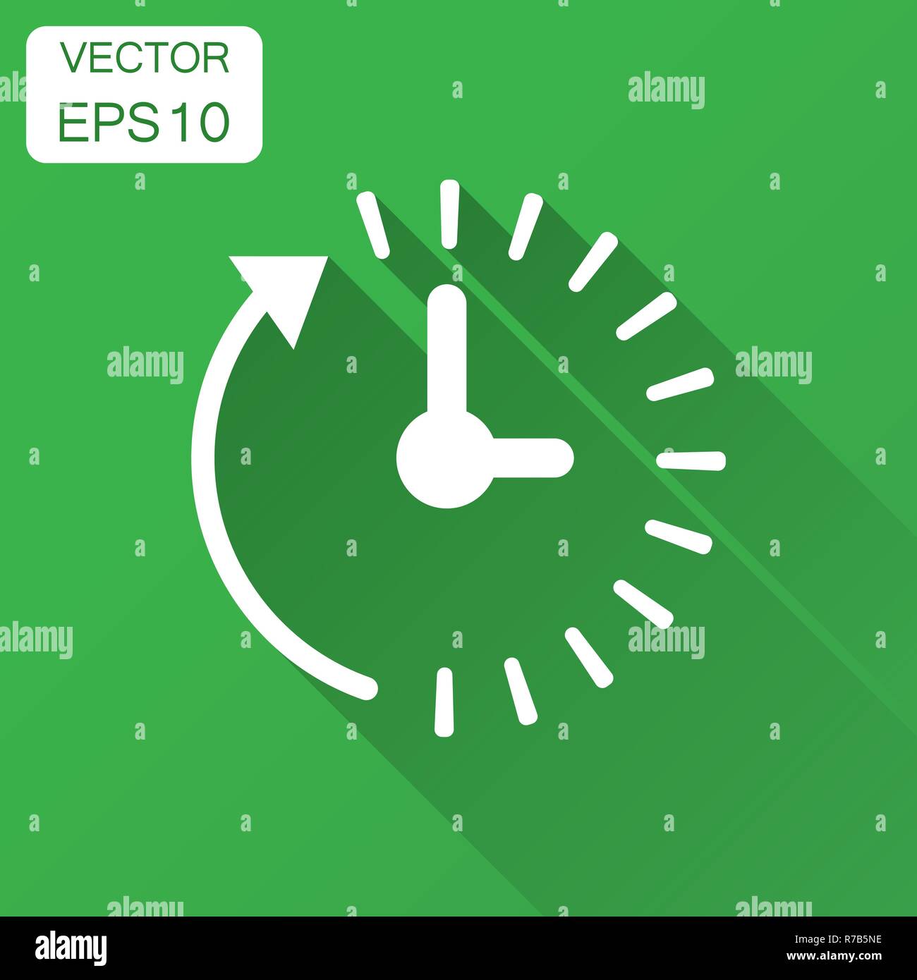 Clock countdown icon in flat style. Time chronometer vector ...