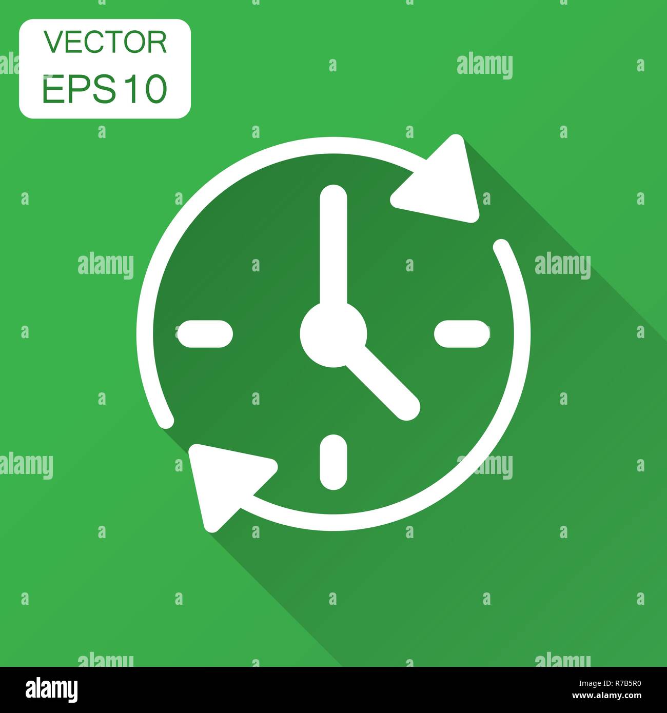 Clock countdown icon in flat style. Time chronometer vector ...