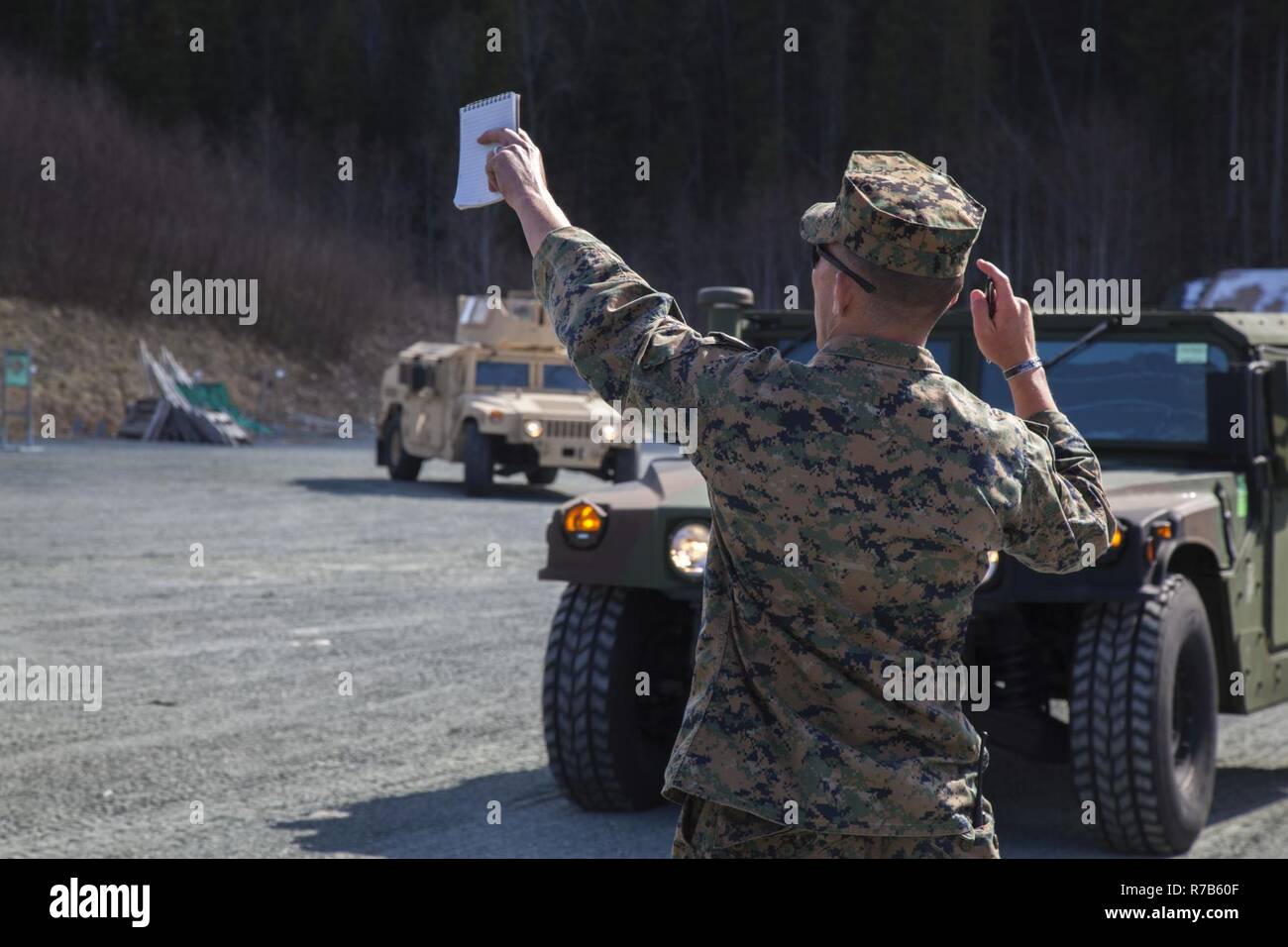 U.S. Marine Corps Cpl. Buck Ems, a Landing Support Specialist with 2nd ...