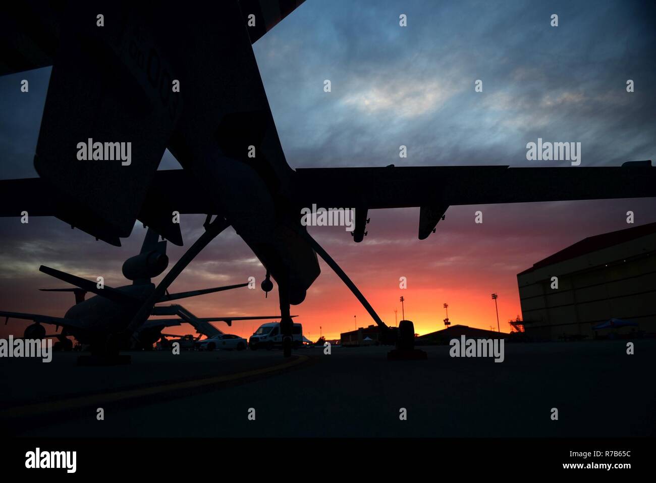 The MQ-9 Reaper model is displayed at the Wings Over Solano air show ...