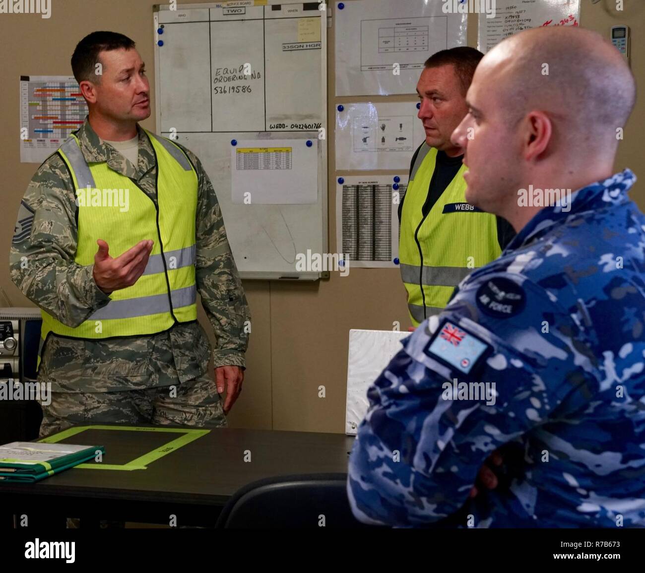 U.S. Air Force Master Sgt. Bryan Bennet, left, Royal Australian Air ...