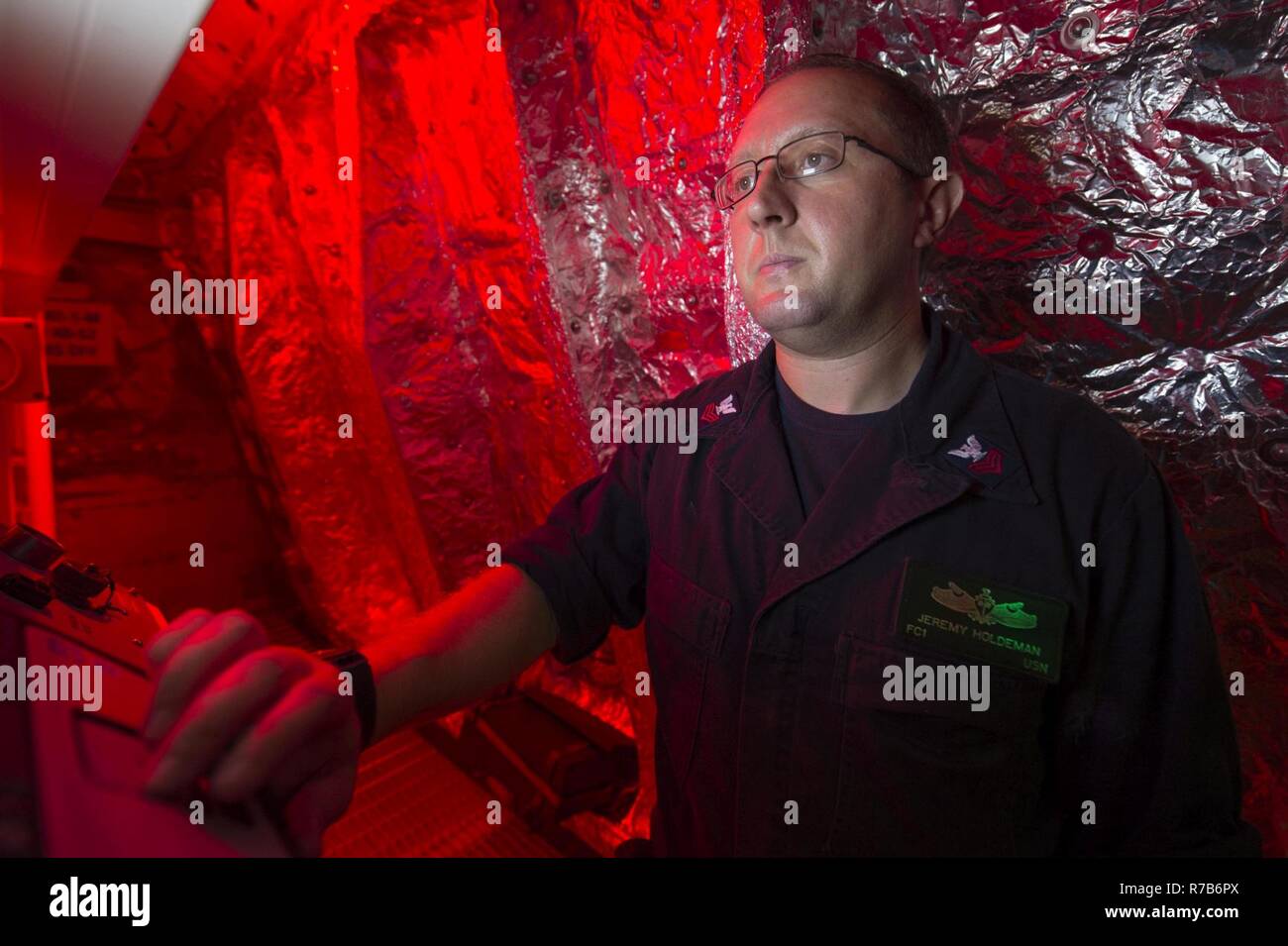 SOUTH CHINA SEA (May 8, 2017) Fire Controlman 1st Class Jeremy Holdeman ...