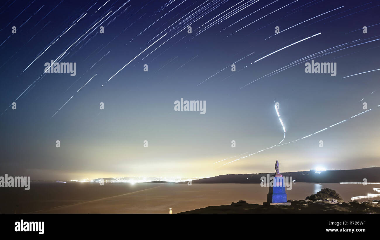 Star Trails at Rdum tal-Madonna Stock Photo - Alamy