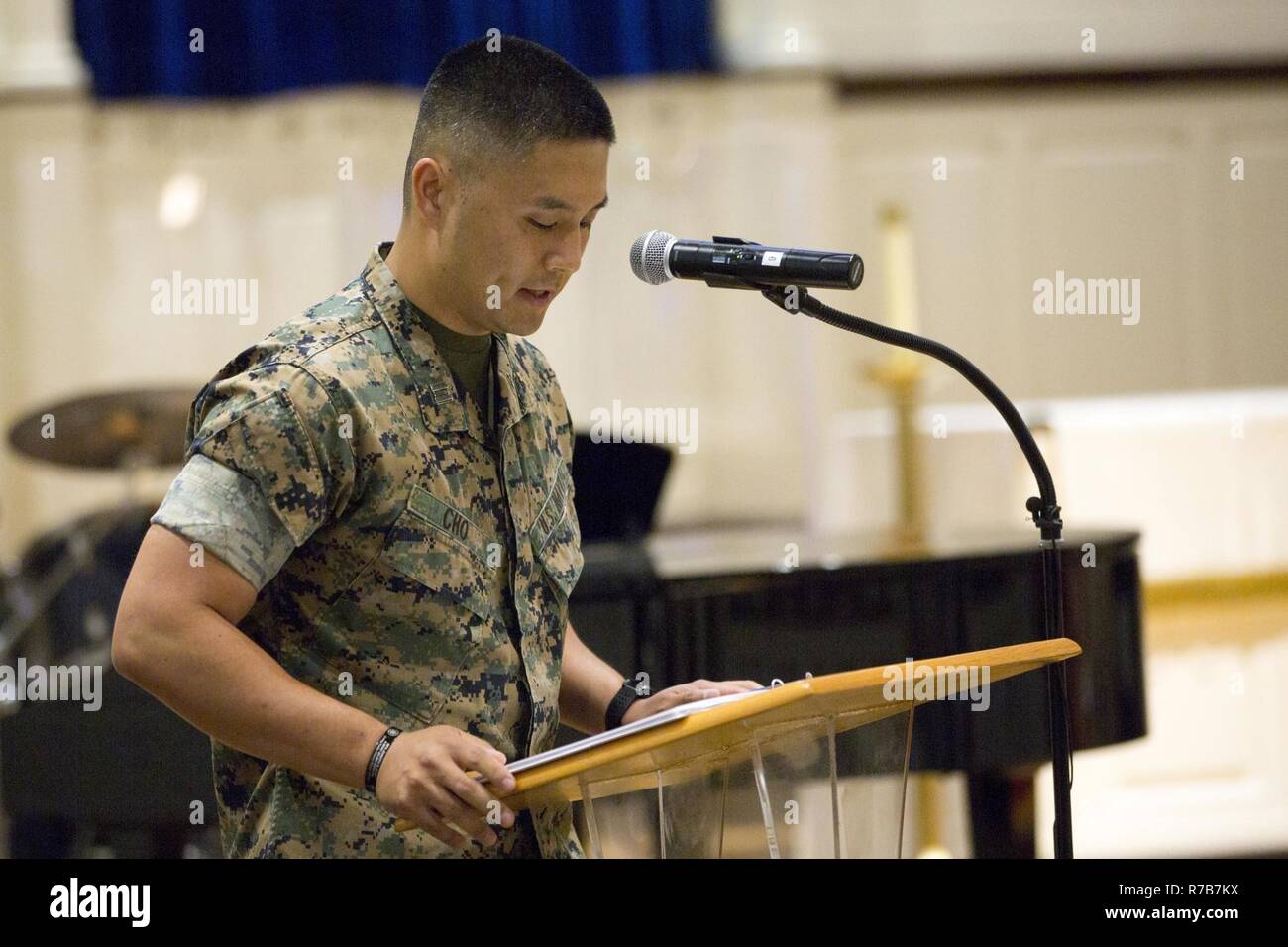 U.S. Navy LT Danny K. Cho, chaplain with 2d Combat Engineer Battalion ...