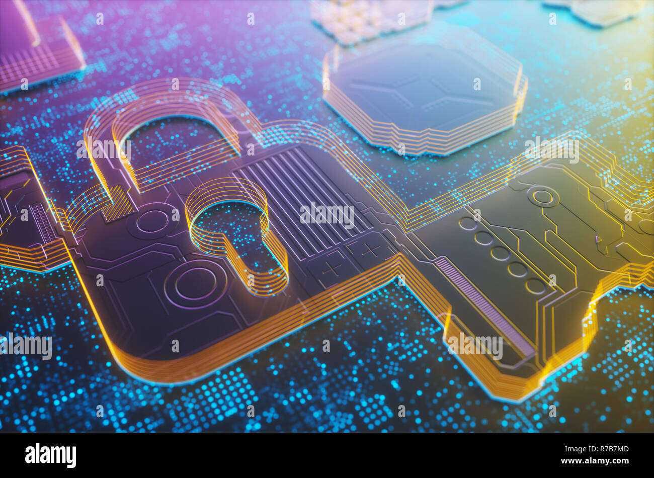 Binary code screen padlock hi-res stock photography and images - Alamy