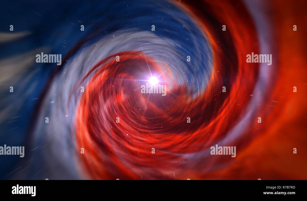 Travel by time tunnel. Abstract concept of wormhole, time vortex ...