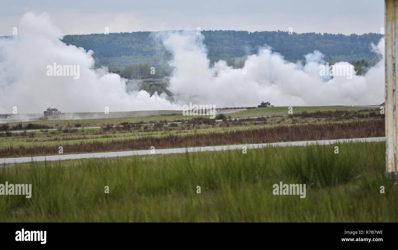Austrian Leopard 2A4 tanks crews conduct the Offensive Operation lane ...