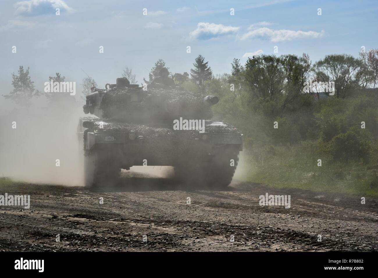Austrian Leopard 2A4 tank crews conduct the vehicle identification lane ...
