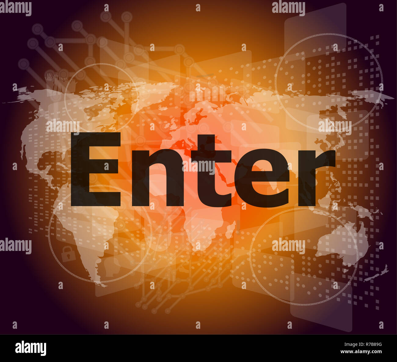 The word enter on digital screen, business concept Stock Photo - Alamy