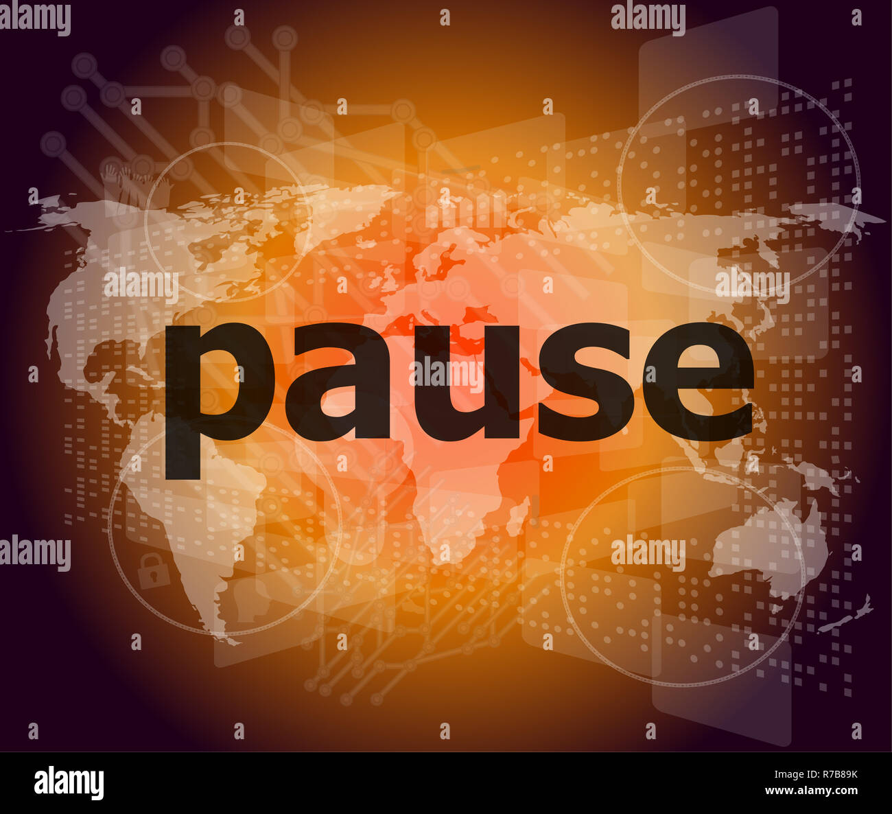 Time concept: clock word on digital background Stock Photo - Alamy