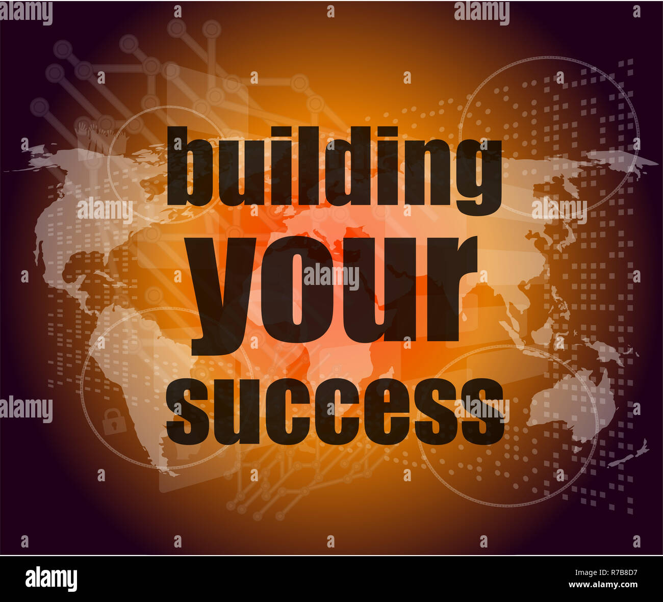 building your success - digital touch screen interface Stock Photo - Alamy