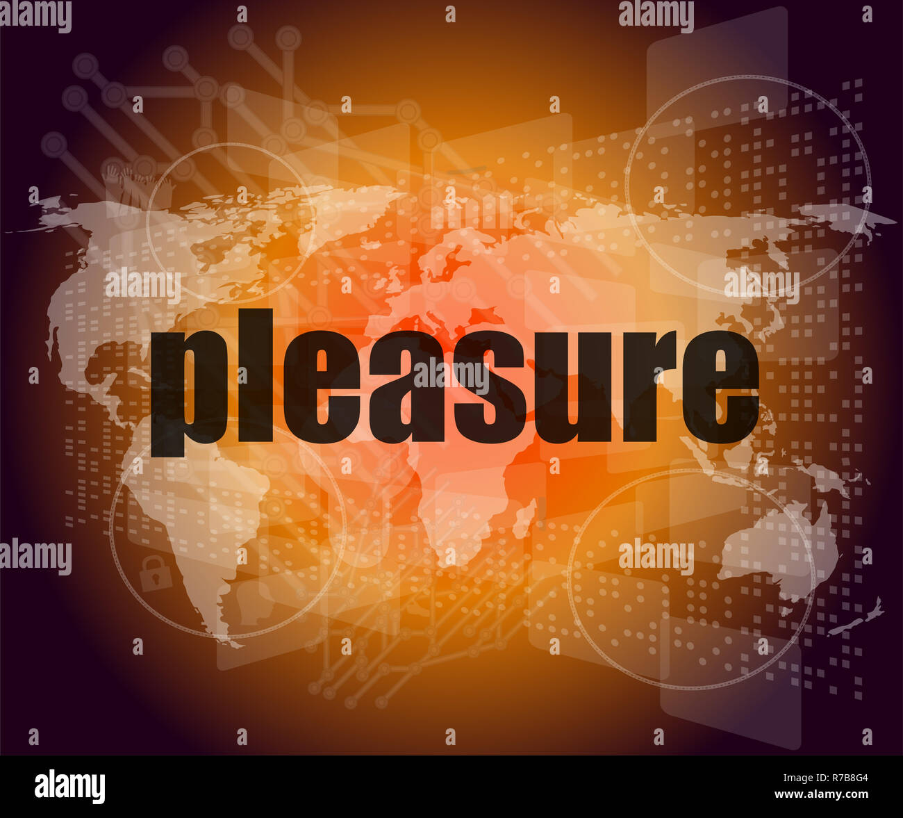 business concept: word pleasure on digital touch screen background ...