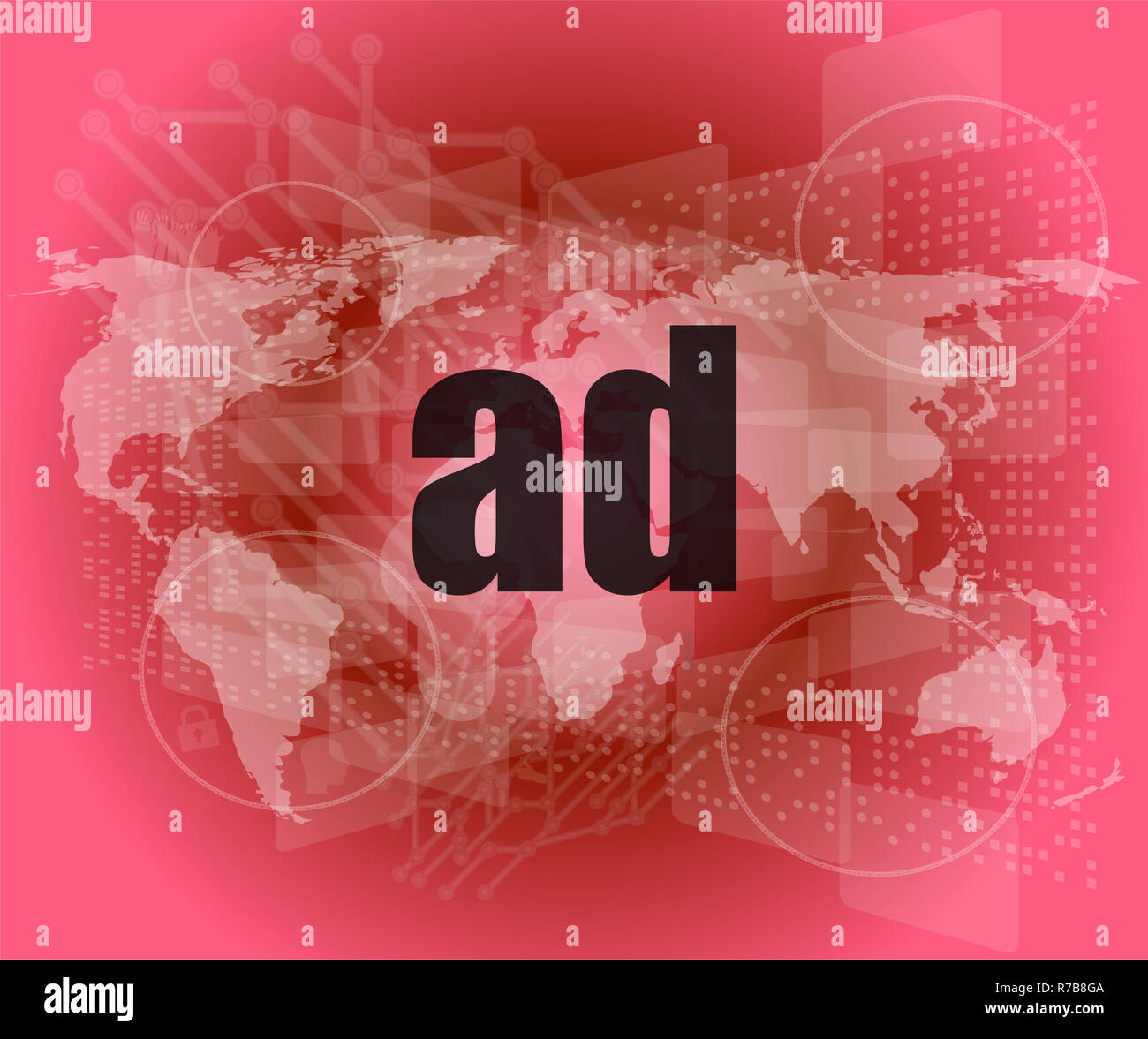 ad word on digital screen, global communication concept Stock Photo - Alamy