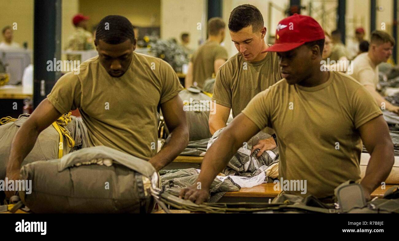 A Parachute Rigger from the 11th Quartermaster, 82nd Airborne Division ...