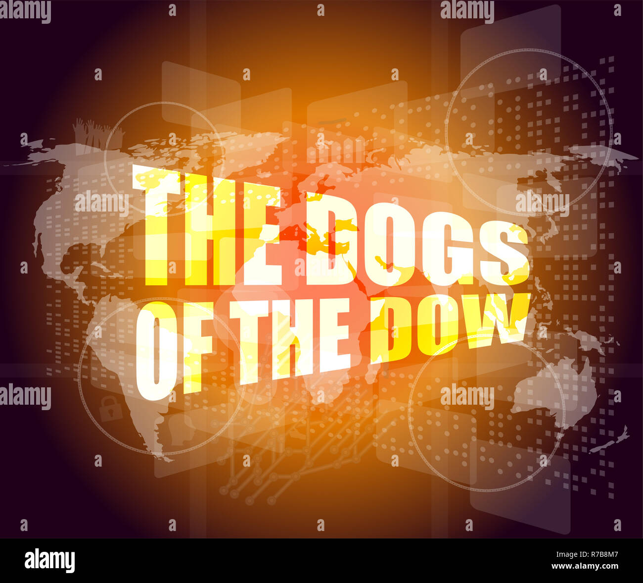 The dogs of the dow word on digital screen Stock Photo - Alamy