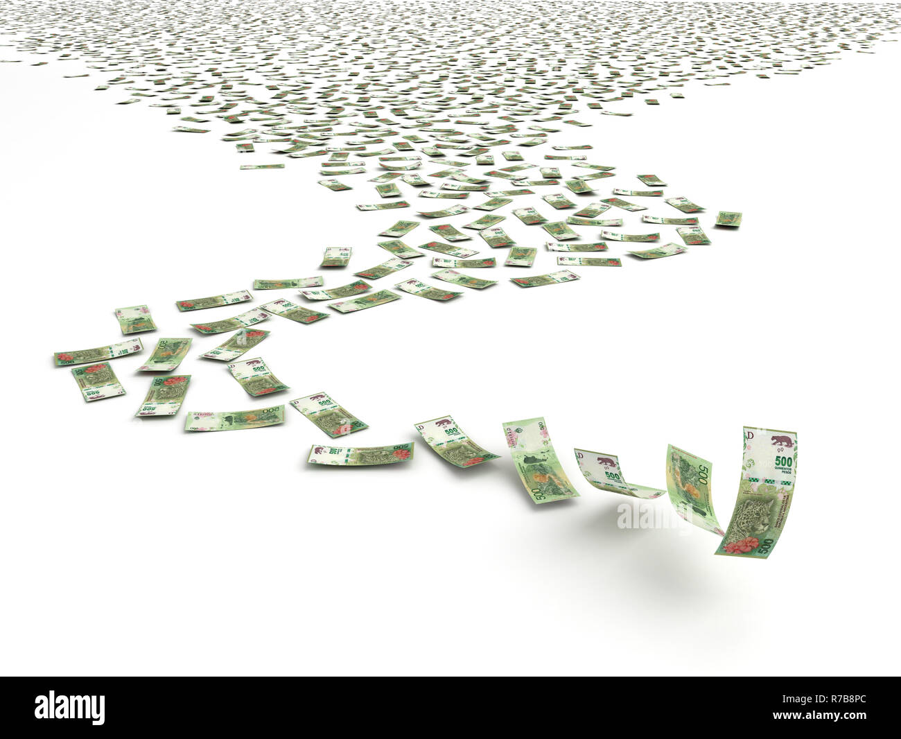 Falling Argentina Pesos Stock Photo - Alamy