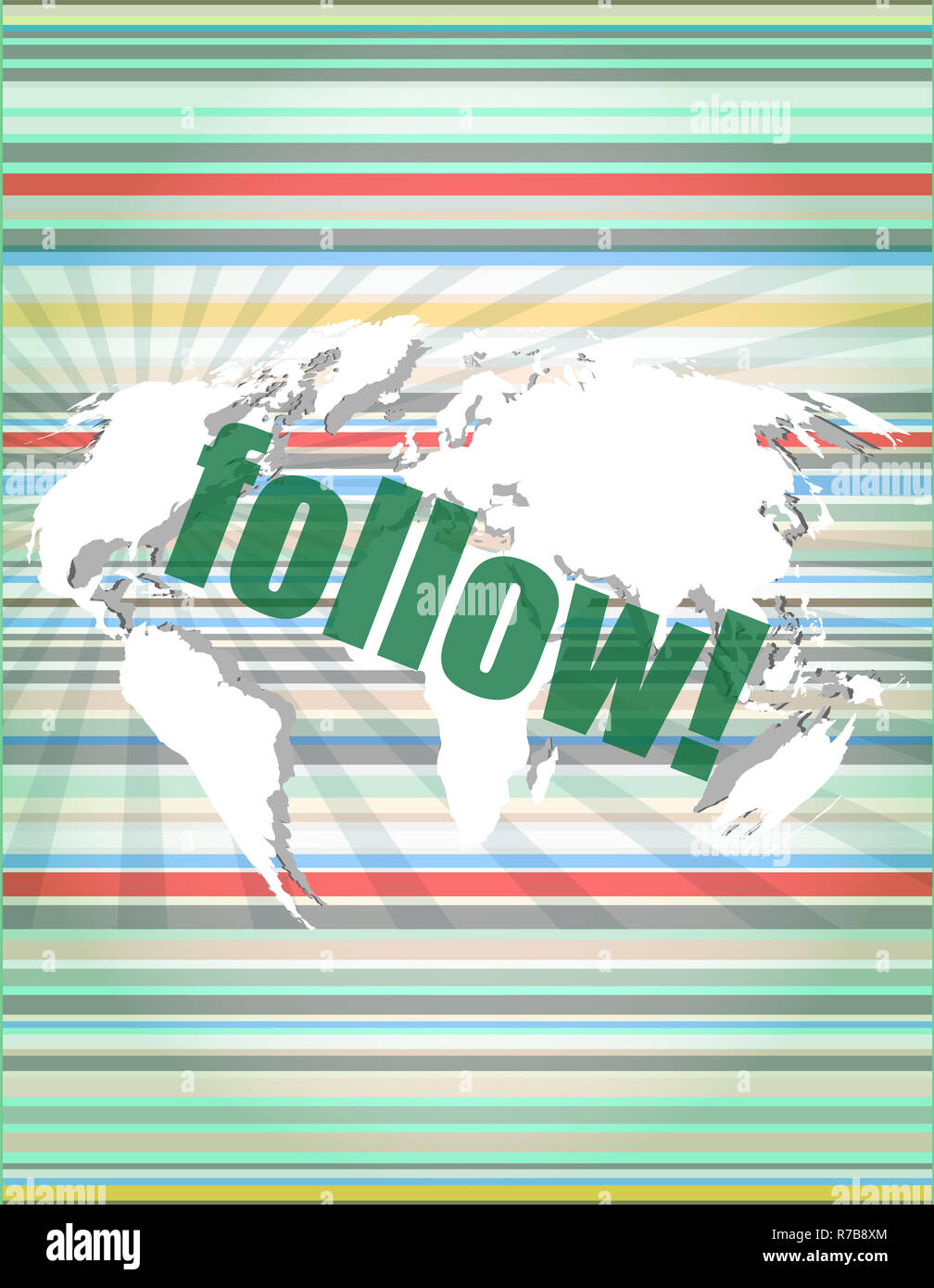 Social media concept: words Follow on digital background Stock Photo ...