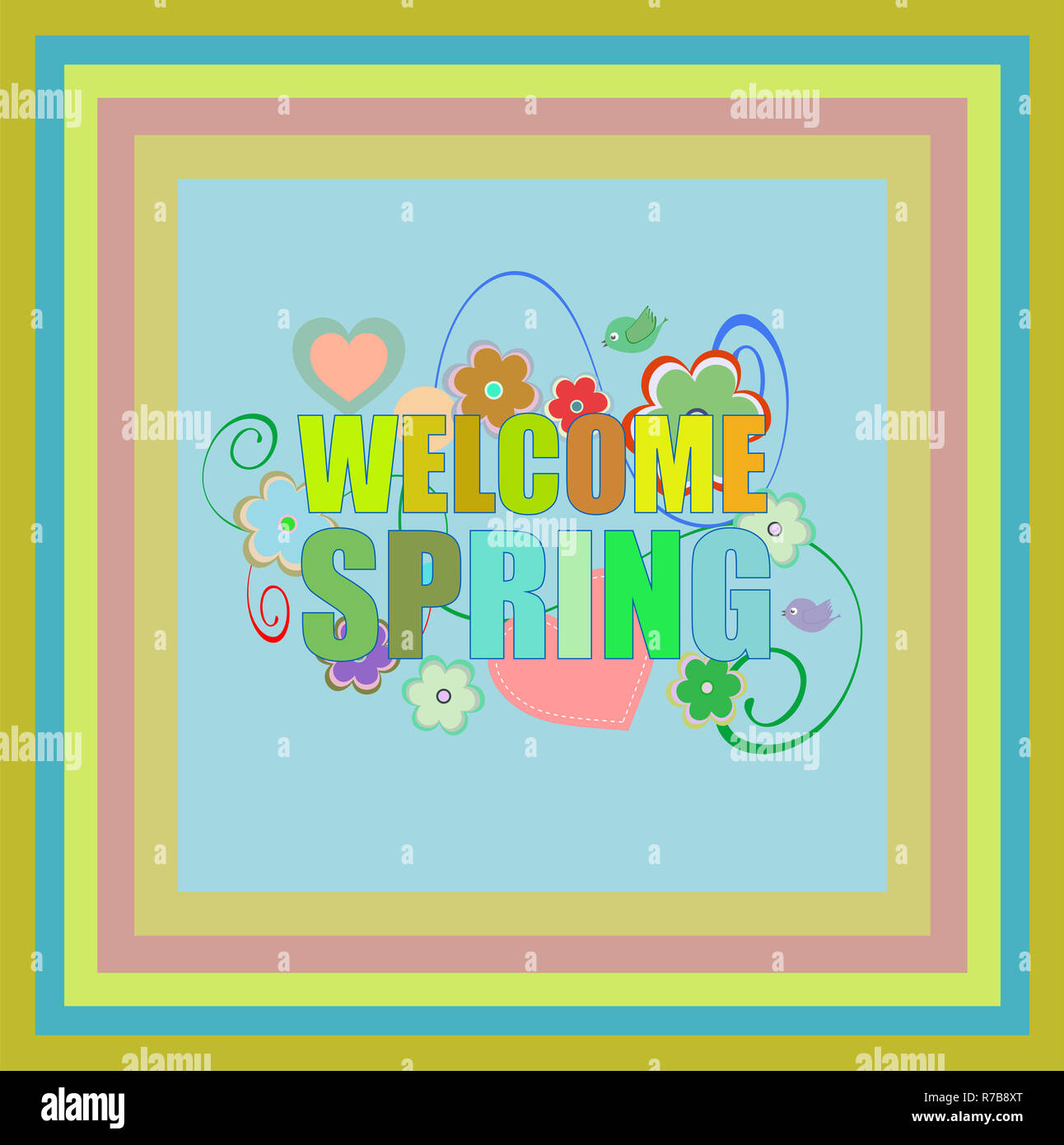 Welcome Spring Holiday Card Stock Photo - Alamy