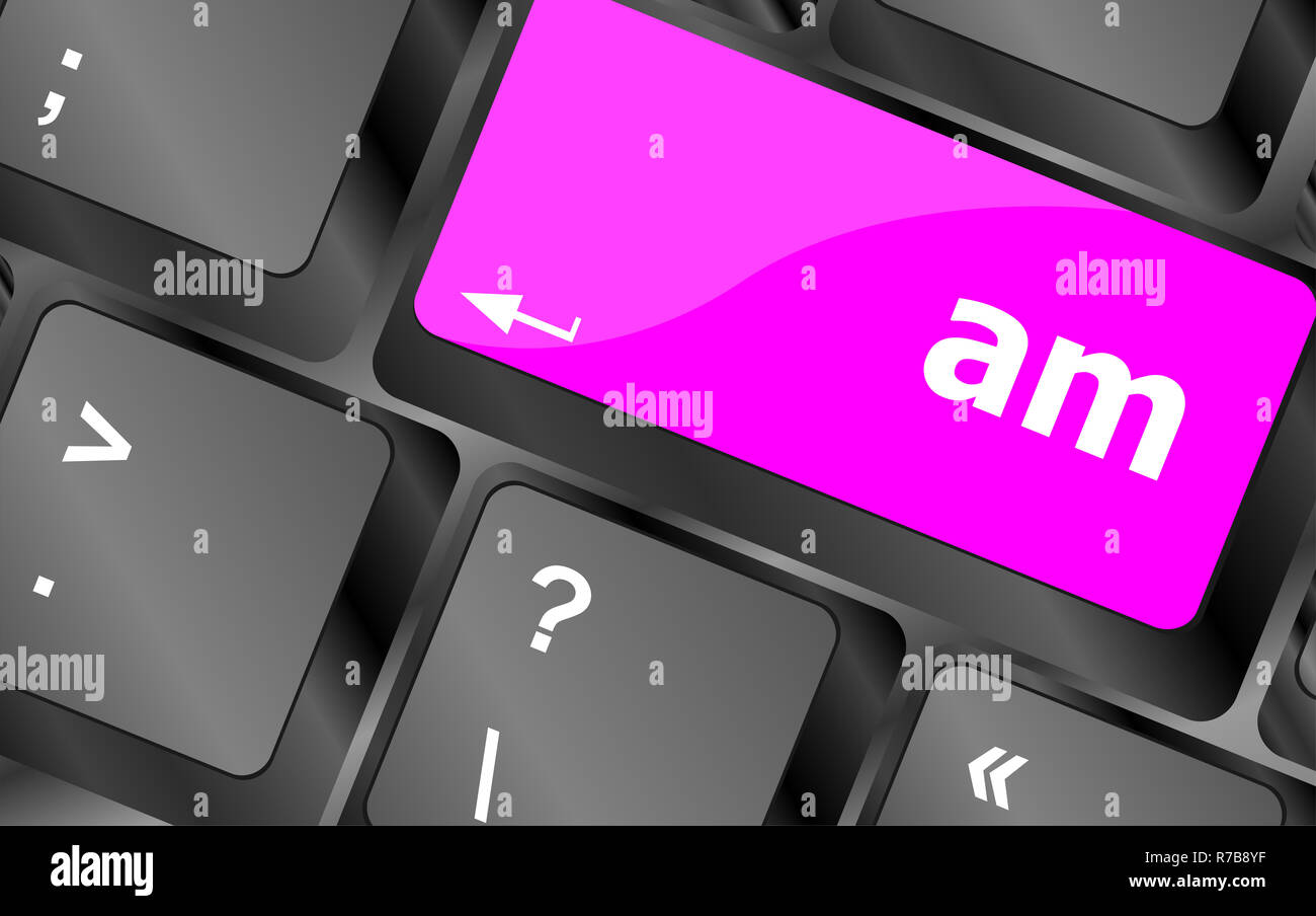 Keyboard keys with Am word element button Stock Photo - Alamy