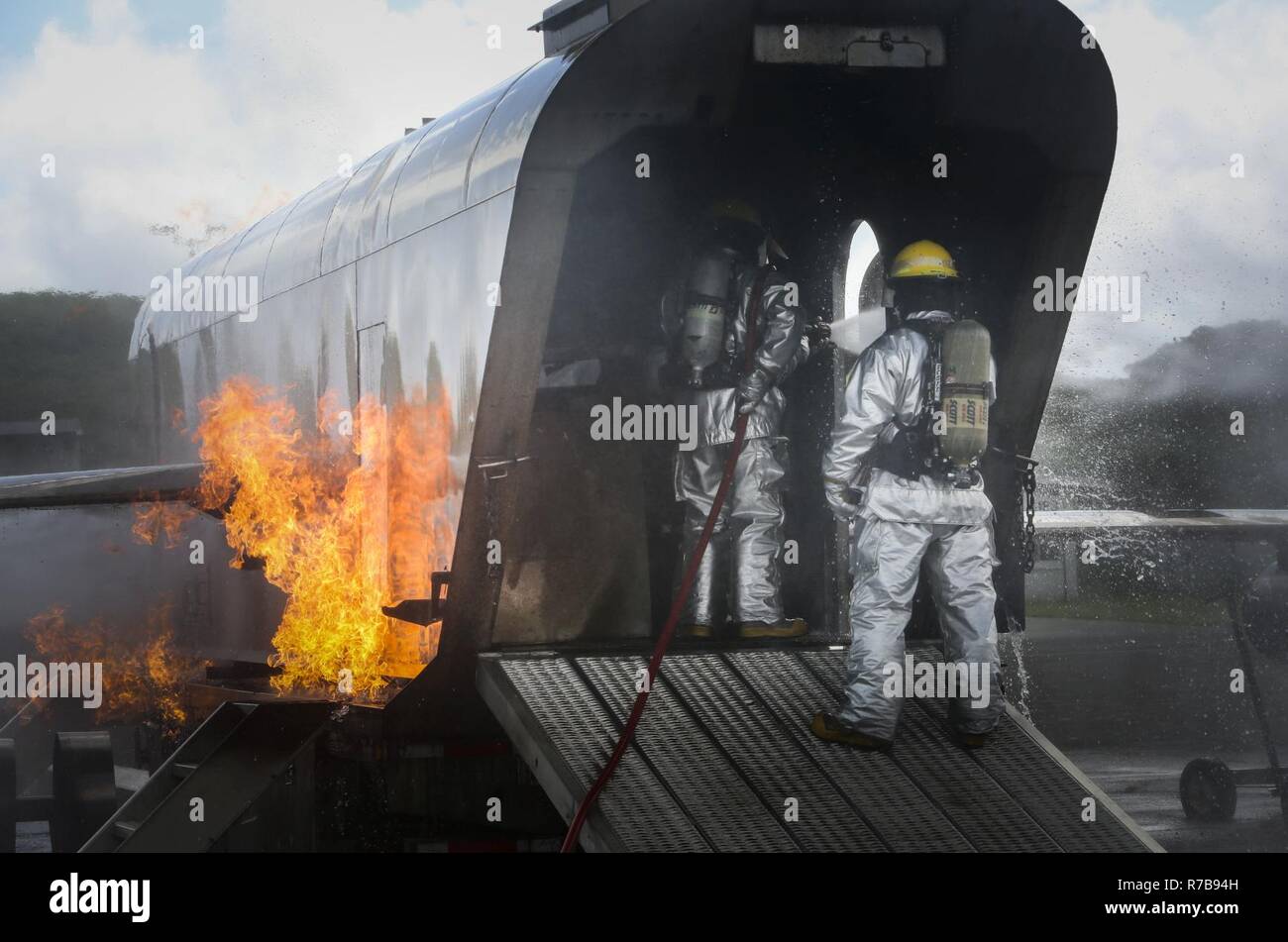 Mobile Aircraft Firefighting Training Device High Resolution Stock ...