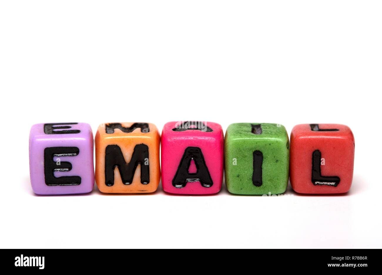 email - word made from multicolored child toy cubes with letters Stock ...