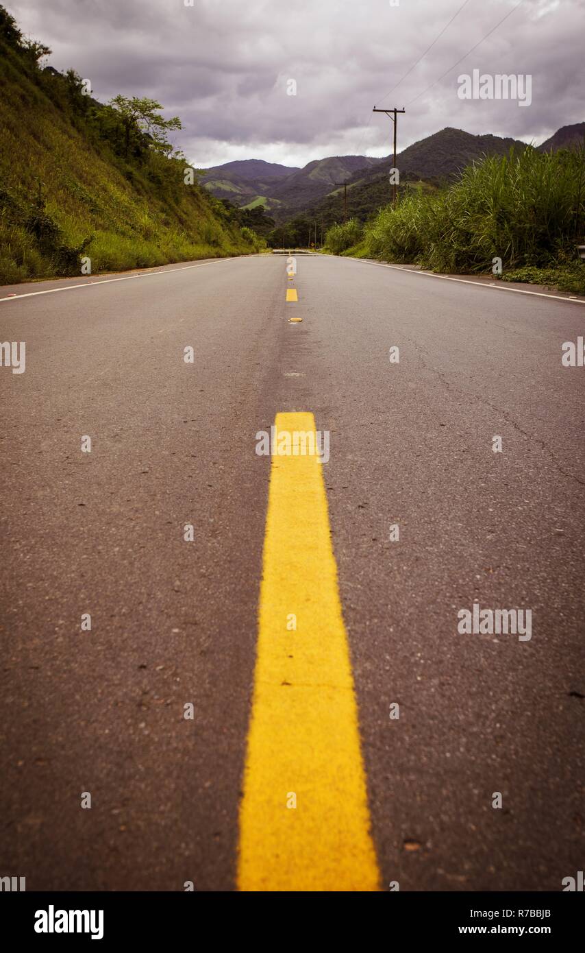 empty brazilian road at the cloudy day Stock Photo - Alamy